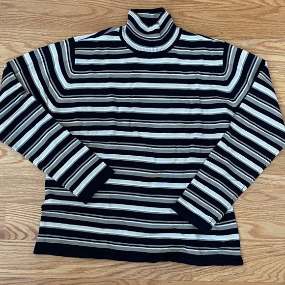 Robert Scott | Tops | Robert Scott Vintage Striped Silk Mockneck Top M ...